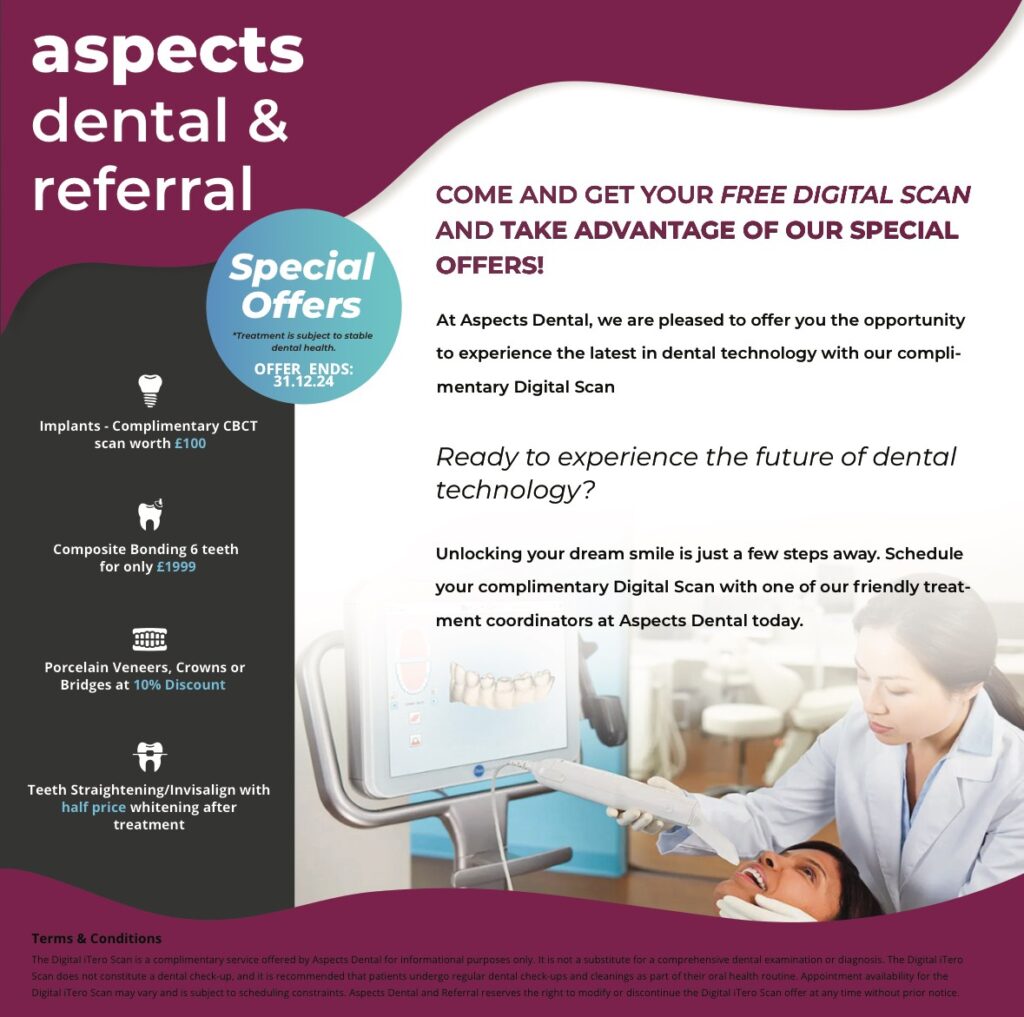 Free Digital Scan Special Offer From Aspects Dental For November 2024 ...